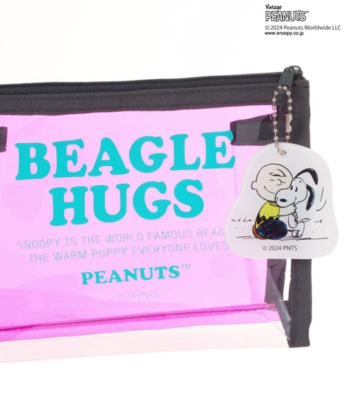 PEANUTS（ピーナッツ）の「[アクリルチャーム付き]【SNOOPY】TYPOクリアポーチ（ポーチ）」 - WEAR