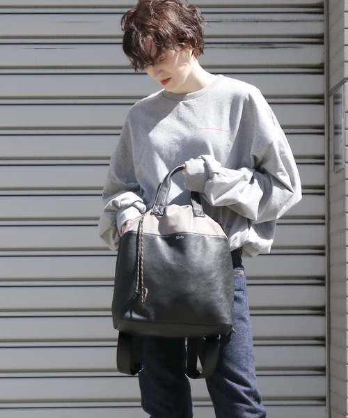 Sinfu（シンフ）の「【Sinfu/シンフ】fakeleather 2way tote/フェイクレザー2ウェイトート&リュック（ショルダー ...