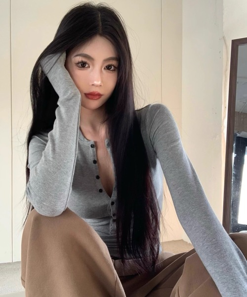 GEMEDA（ジェメダ）の「韓国スタイル ロングTシャツ（Tシャツ/カットソー）」 - WEAR