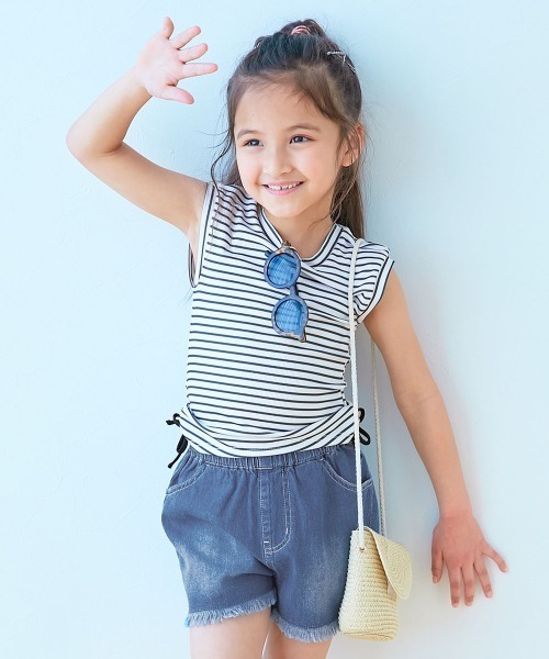 UVカット 服っぽく着られる ボーダーT&デニムパンツ水着 3Pセット（水着）｜devirock（デビロック）のファッション通販 - ZOZOTOWN