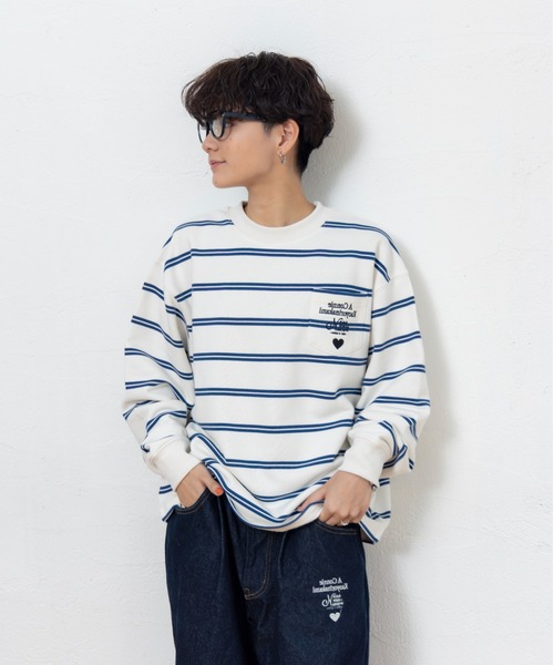 kaoyorinakami（カオヨリナカミ）の「connie border sweat / コニーボーダースウェット（スウェット）」 - WEAR