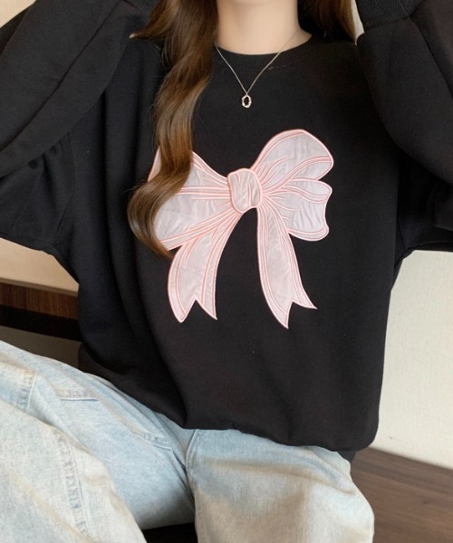 【セール】リボンししゅうスウェット（スウェット）｜GEMEDA（ジェメダ）のファッション通販 - ZOZOTOWN