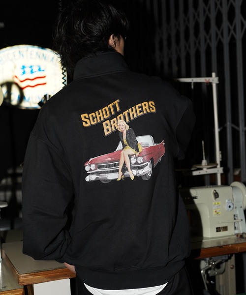schott（ショット）の「【WEB LIMITED】Schott/ショット/SNAP SWEAT PINUP/スナップスウェット ピンナップ（スウェット）」 - WEAR