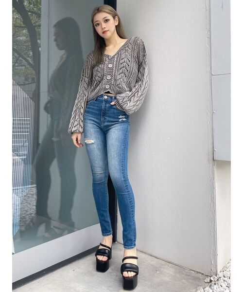 GYDA（ジェイダ）の「2WAYメッシュブリーチニットトップス（ニット/セーター）」 - WEAR