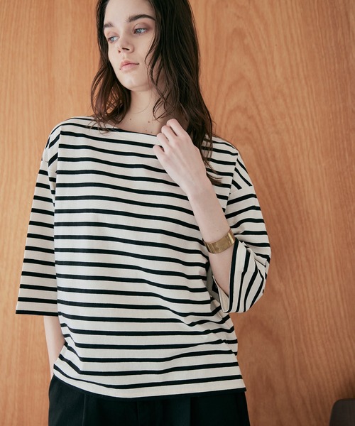 RNA-N（アールエヌエーエヌ）の「M2431 コットンボーダーバスクT（Tシャツ/カットソー）」 - WEAR