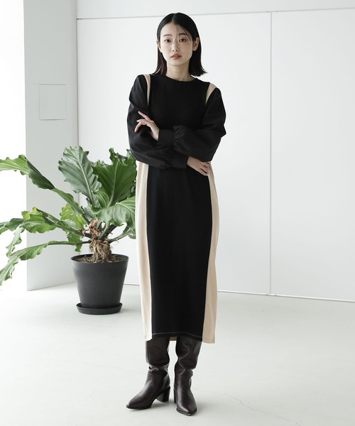 LAKOLE（ラコレ）の「異素材MIXワンピース / 184020（ワンピース）」 - WEAR