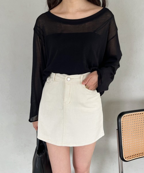 CLEA（クレア）の「コットンデニム台形ミニスカート（デニムスカート）」 - WEAR