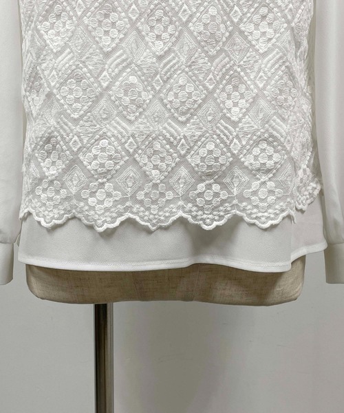 PICCIN（ピッチン）の「【HAND WASHABLE】レースレイヤードジョーゼットブラウス（シャツ/ブラウス）」 - WEAR