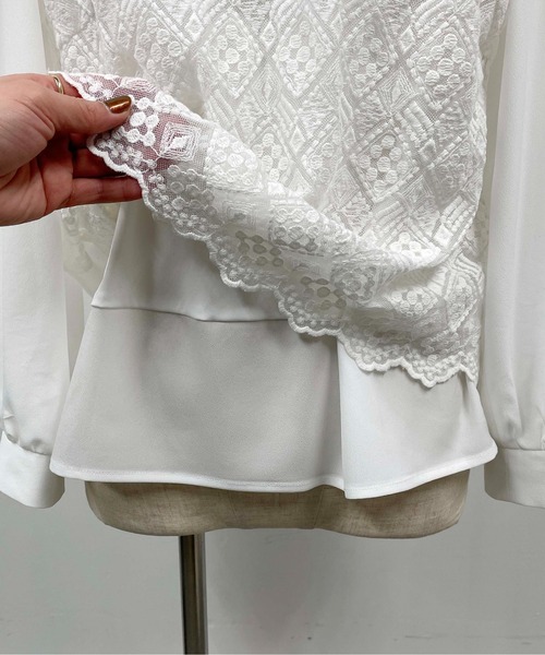 PICCIN（ピッチン）の「【HAND WASHABLE】レースレイヤードジョーゼットブラウス（シャツ/ブラウス）」 - WEAR