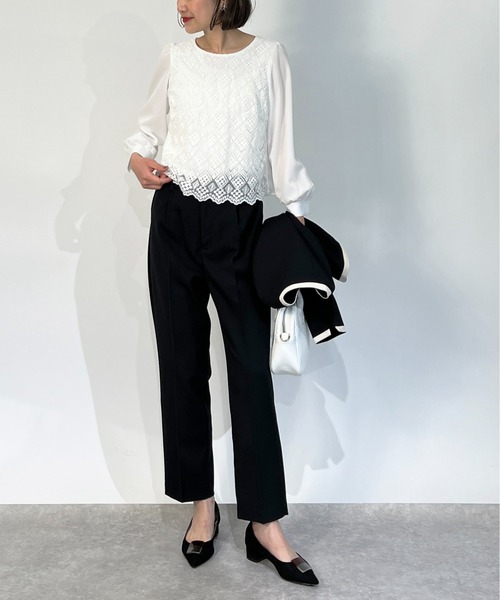 PICCIN（ピッチン）の「【HAND WASHABLE】レースレイヤードジョーゼットブラウス（シャツ/ブラウス）」 - WEAR