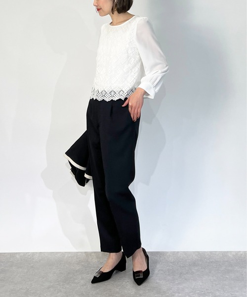 PICCIN（ピッチン）の「【HAND WASHABLE】レースレイヤードジョーゼットブラウス（シャツ/ブラウス）」 - WEAR