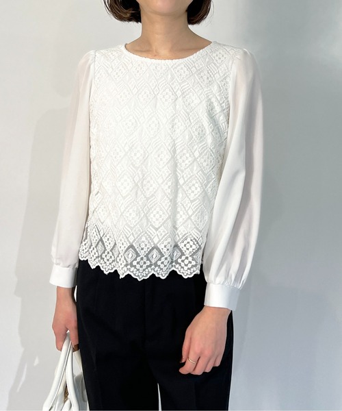 PICCIN（ピッチン）の「【HAND WASHABLE】レースレイヤードジョーゼットブラウス（シャツ/ブラウス）」 - WEAR