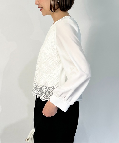 PICCIN（ピッチン）の「【HAND WASHABLE】レースレイヤードジョーゼットブラウス（シャツ/ブラウス）」 - WEAR