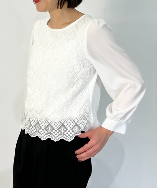 PICCIN（ピッチン）の「【HAND WASHABLE】レースレイヤードジョーゼットブラウス（シャツ/ブラウス）」 - WEAR