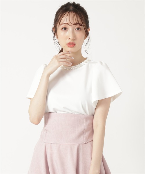 WILLSELECTION（ウィルセレクション）の「ランダムパール付きカットソー（Tシャツ/カットソー）」 - WEAR