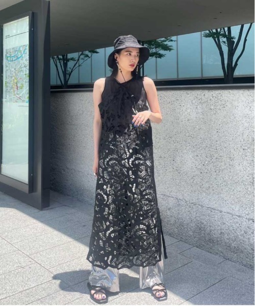 AMERI（アメリ）の「MEDI BEADS STRING STRAW HAT（ハット）」 - WEAR