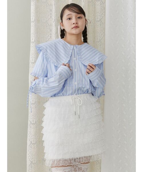 merry jenny（メリージェニー）の「3wayビッグカラーストライプシャツ（シャツ/ブラウス）」 - WEAR