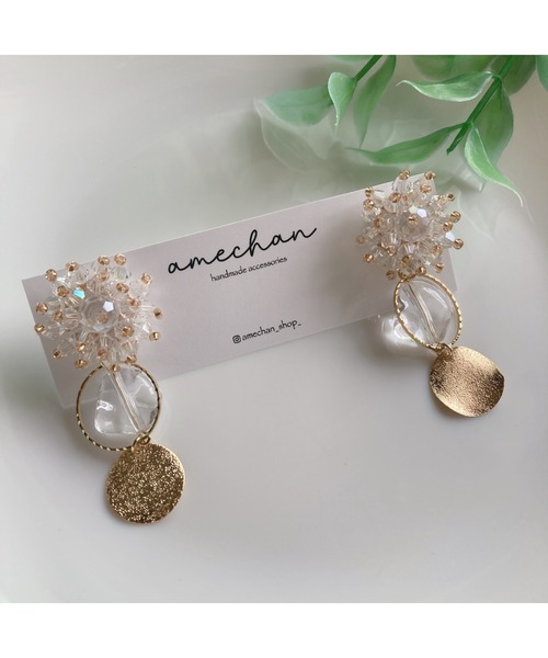 【amechan】ビーズフラワー× 満月（ピアス）(MA)（ピアス（両耳用））｜VIBGYOR（ヴィブジョー）のファッション通販 - ZOZOTOWN