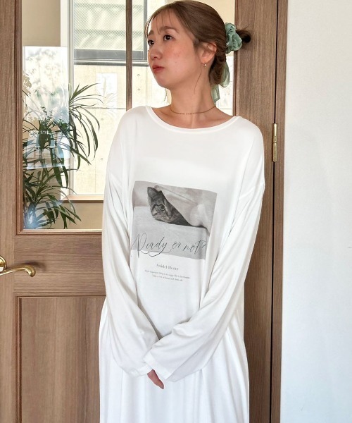 SNIDEL HOME（スナイデルホーム）の「CAT Tシャツワンピース（ルームワンピース）」 - WEAR