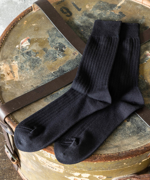 HARUSAKU（ハルサク）の「HARUSAKU Mens PLAIN RIB SOCKS:ハルサク メンズ プレーン リブソックス（ソックス/靴下）」 - WEAR