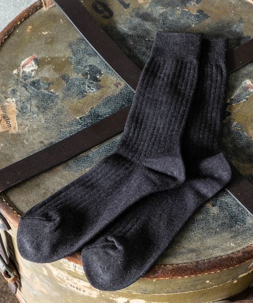 HARUSAKU（ハルサク）の「HARUSAKU Mens PLAIN RIB SOCKS:ハルサク メンズ プレーン リブソックス（ソックス/靴下）」 - WEAR