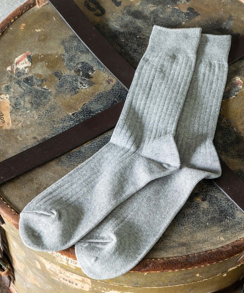 HARUSAKU（ハルサク）の「HARUSAKU Mens PLAIN RIB SOCKS:ハルサク メンズ プレーン リブソックス（ソックス/靴下）」 - WEAR