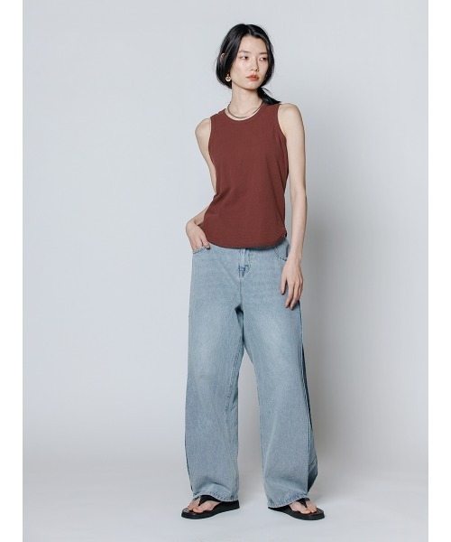 YENN（イエン）の「【先行予約】YENN サイドプリーツデニムパンツ（デニムパンツ）」 - WEAR