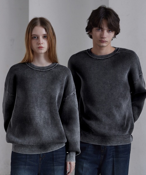 CLEL（クレイル）の「【CLEL】Basic/Spray Rib Knit Crew Neck Knit / ベーシック/スプレー畦編みクルーネックニット（ニット/セーター）」 - WEAR