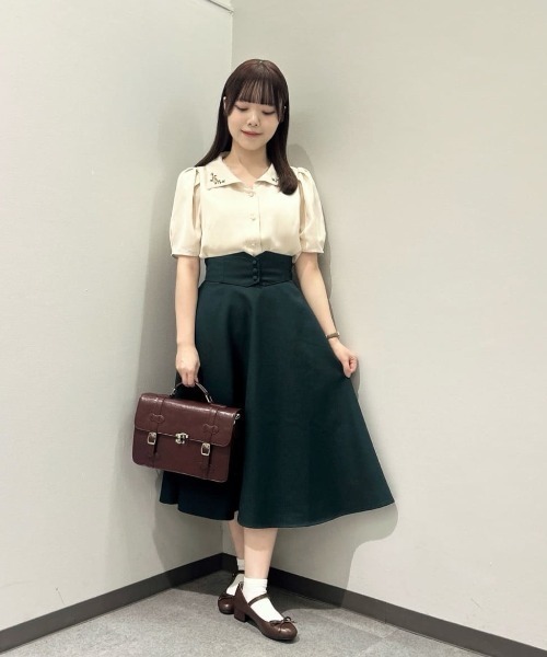 セール】【3サイズ展開】コルセットベルト2wayフレアースカート/fint