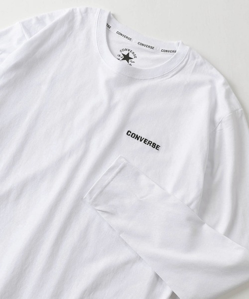 CONVERSE（コンバース）の「【CONVERSE/コンバース】ブランドネーム ワンポイントロゴ刺繍 シンプルデザイン 長袖Tシャツ/ ロンT（Tシャツ/カットソー）」 - WEAR