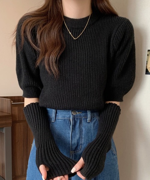 アームウォーマー付き2wayリブニットプルオーバー（ニット/セーター）｜Girly Doll（ガーリードール）のファッション通販 - ZOZOTOWN