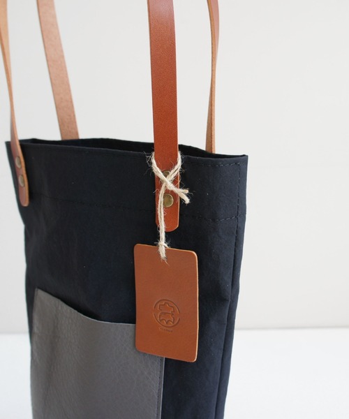 NYLON LEATHER POCKET TOTE（トートバッグ）｜TIDEWAY（タイドウェイ