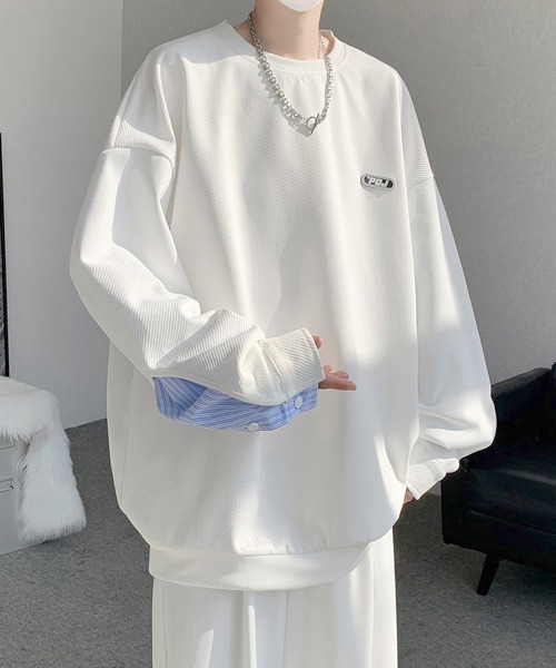 FVLMEN（フルメン）の「【FVLMEN】fake layered sweat tops/フェイクレイヤード スウェット トップス ...