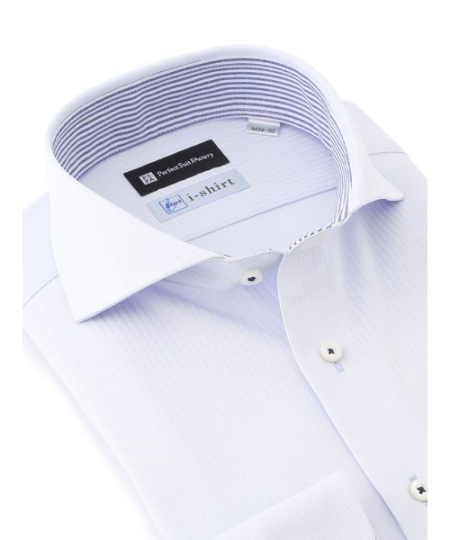 【セール】【冷感/完全ノーアイロン】長袖アイシャツ【アイスセンサー】ドビー ホワイト/サックス（ビジネスシャツ）｜Perfect Suit ...
