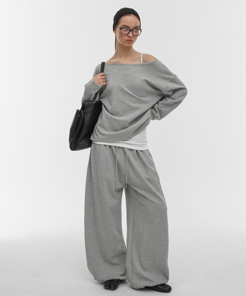 BLACKUP（ブラックアップ）の「[B-BASIC] エアスウェットワイド2WAYバンディングパンツ（スウェットパンツ）」 - WEAR