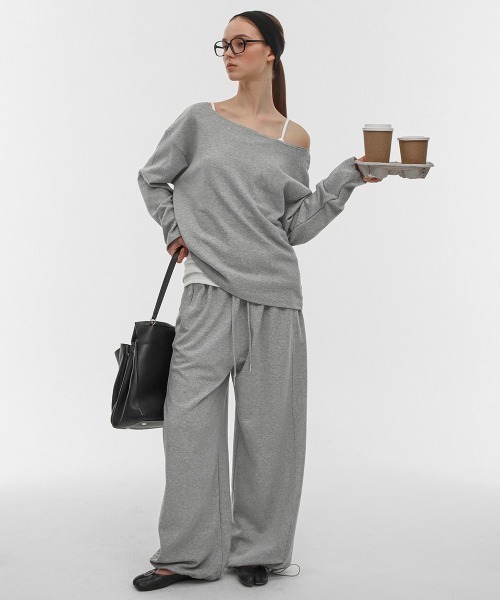 BLACKUP（ブラックアップ）の「[B-BASIC] エアスウェットワイド2WAYバンディングパンツ（スウェットパンツ）」 - WEAR