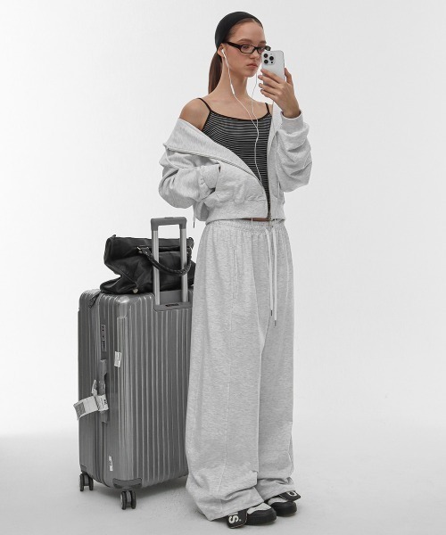 BLACKUP（ブラックアップ）の「[B-BASIC] エアスウェットワイド2WAYバンディングパンツ（スウェットパンツ）」 - WEAR