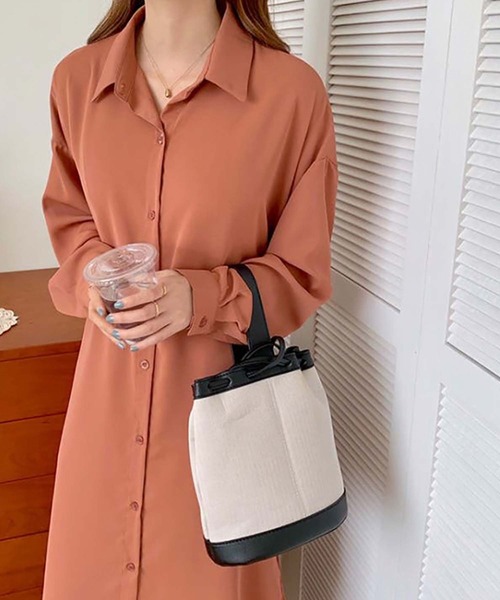 2wayバックプリーツウエストリボンロングシフォンシャツジャケットワンピース（シャツワンピース）｜Girly Doll（ガーリードール）のファッション通販 - ZOZOTOWN