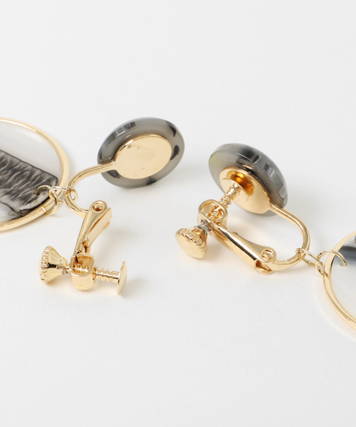 PLAIN CLOTHING（プレーンクロージング）の「天然石風サークルイヤリング【PLAIN CLOTHING】（イヤリング）」 - WEAR