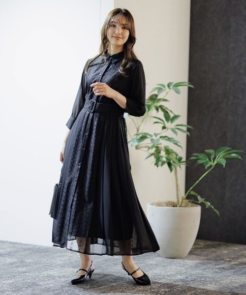 Andemiu（アンデミュウ）の「【WEB限定カラー】サイドプリーツワンピース7分袖114282（ワンピース）」 - WEAR