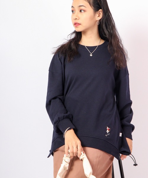 Quelle Chance（ケルシャンス）の「Quelle chance ワンポイント刺繍スケボーネコプルオーバー（Tシャツ/カットソー ...