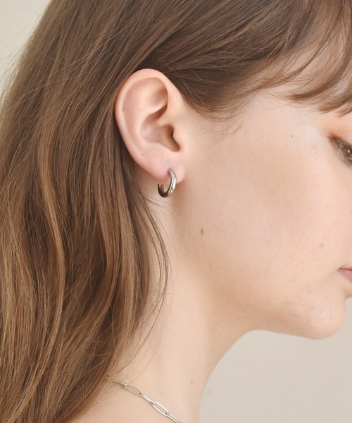 LHME（エルエイチエムイー）の「LHME パールキャッチピアス/ストレートフープ/サージカルステンレス316L（金属アレルギー対応）（ピアス（両耳用））」 - WEAR