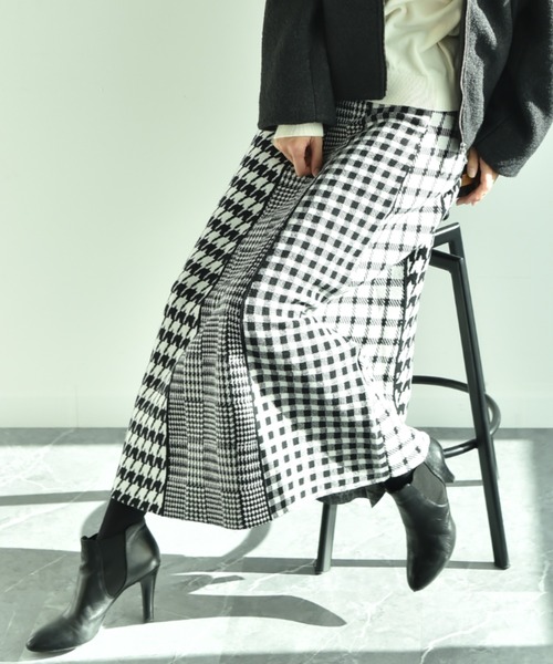 INTERPLANET（インタープラネット）の「VERTICALチェックニットスカート（スカート）」 - WEAR