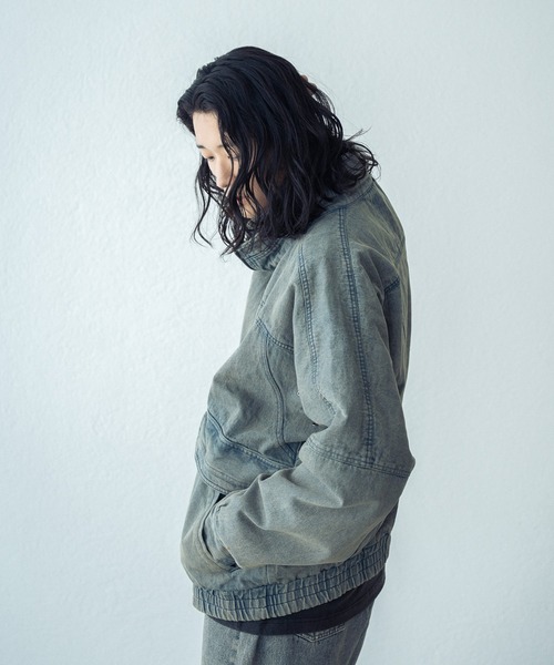 セール】12ozスラブデニムスタンドブルゾン（デニムジャケット