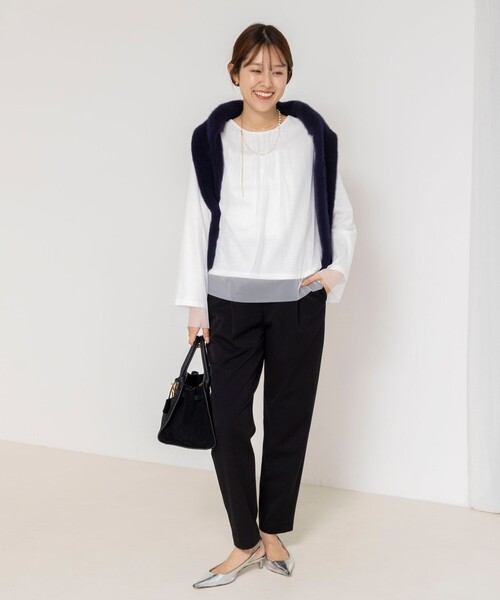 セール】ウォッシャブルチュールレイヤード2WAYブラウス（シャツ