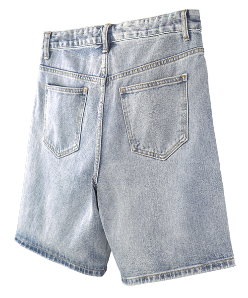VIISHOW（ヴィーショウ）の「【VIISHOW】デニム 刺繍デザイン ヴィンテージ加工 ショーツ（デニムパンツ）」 - WEAR