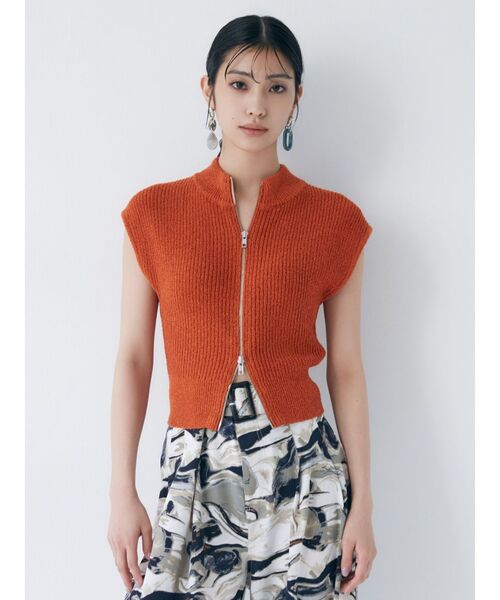 MURUA（ムルーア）の「フロントZIPニットタンク（ニット/セーター）」 - WEAR
