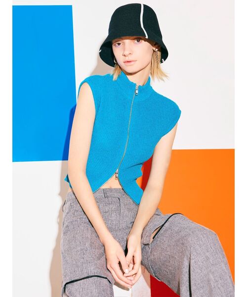 MURUA（ムルーア）の「フロントZIPニットタンク（ニット/セーター）」 - WEAR
