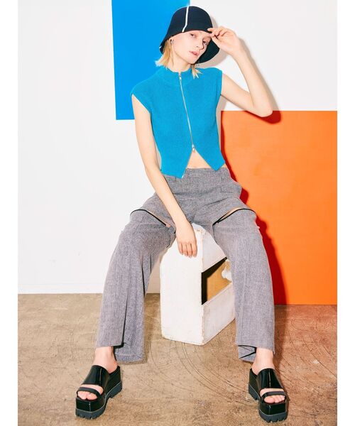 MURUA（ムルーア）の「フロントZIPニットタンク（ニット/セーター）」 - WEAR