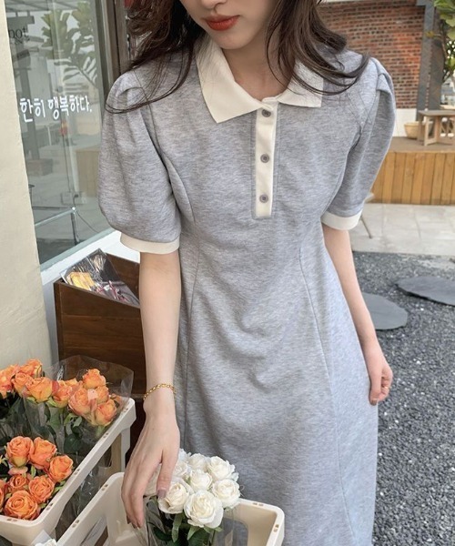 Teem Store（チームストア）の「パフスリーブポロワンピース（ワンピース）」 - WEAR